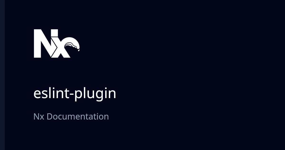 ESLint Plugin | Nx