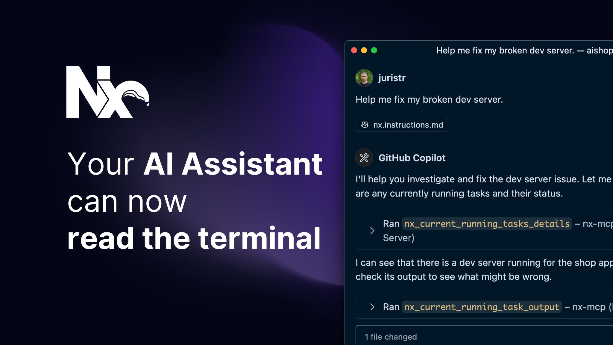Your AI Assistant Can Now Read Your Terminal: Real-Time Development Error Fixing | Nx Blog